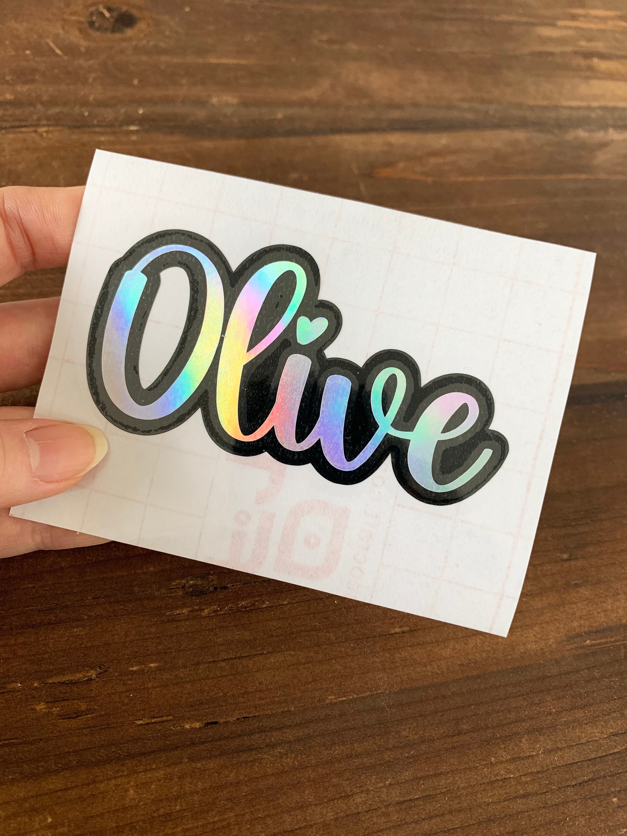 Layered Outline Custom Name Decal, Name Vinyl Decal,holographic Name ...