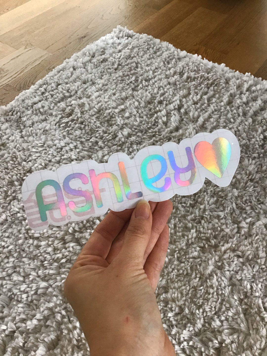 Hug Me Font-custom Name Decal- Personalized Name Decal-holographic Name ...