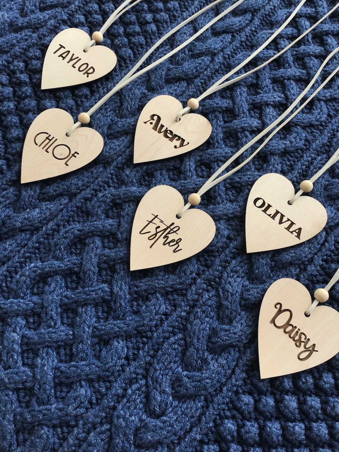 Wooden Heart Name Tag/ Engraved Heart Name Tag/ Gift Name Tag/ Wedding ...