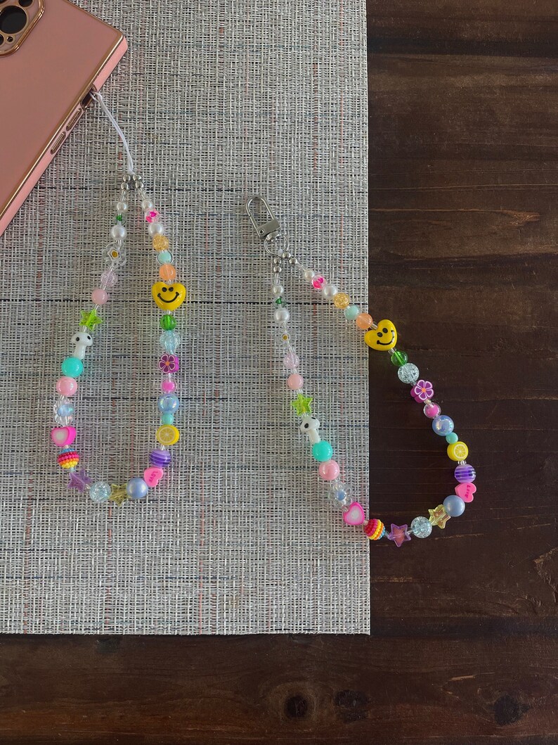 Beaded Phone Charm - Mixed Beaded Phone Strap - Phone Strap-cell Phone ...