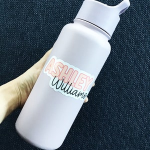 Personalized Name Sticker, Custom Name Sticker, Pastel Name Sticker ...