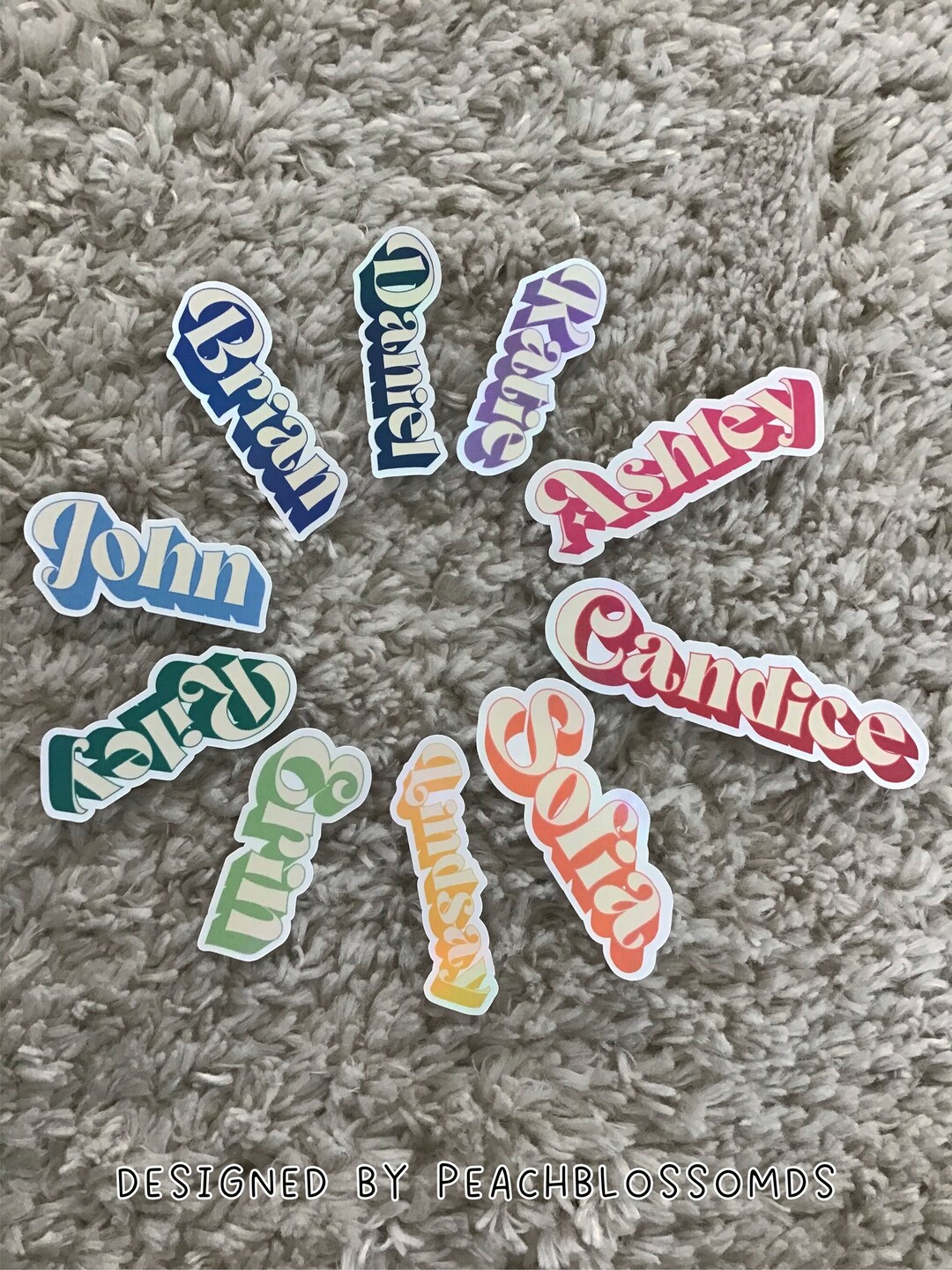 Personalized Name Sticker, Custom Name Sticker, Colorful Name Sticker ...