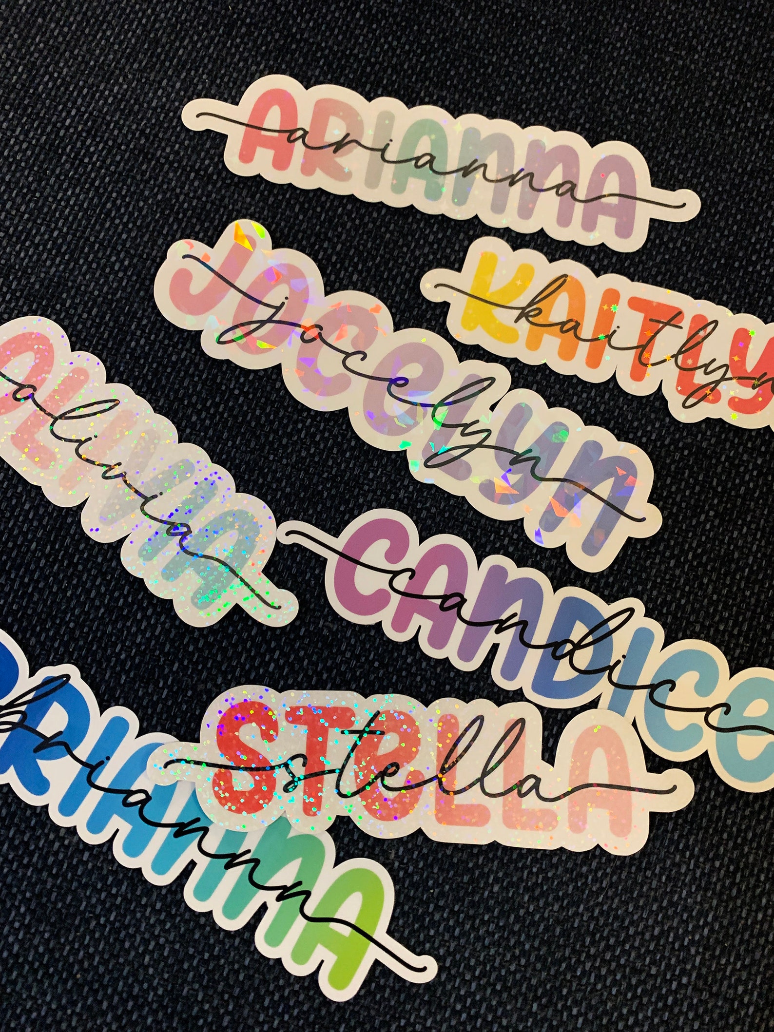 Personalized Name Sticker, Custom Name Sticker, Gradient Color Name ...