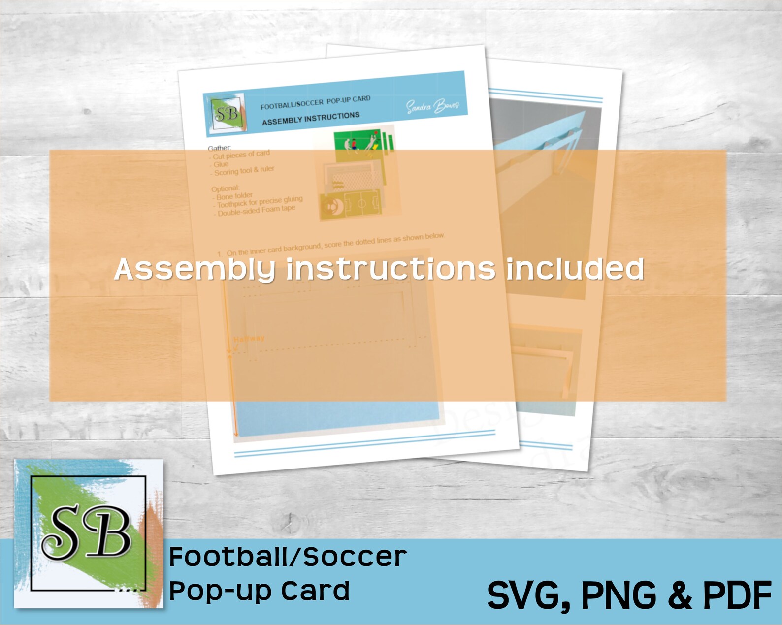 Football Soccer Pop-up Card SVG PNG PDF Footballer Birthday - Etsy