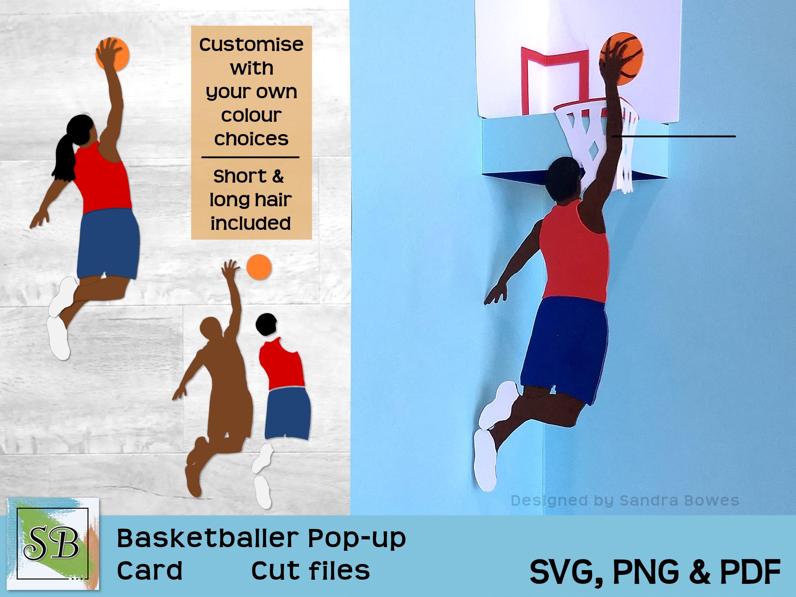 Basketball Pop-up Card SVG, PNG, PDF, Basketballer Birthday Novelty ...