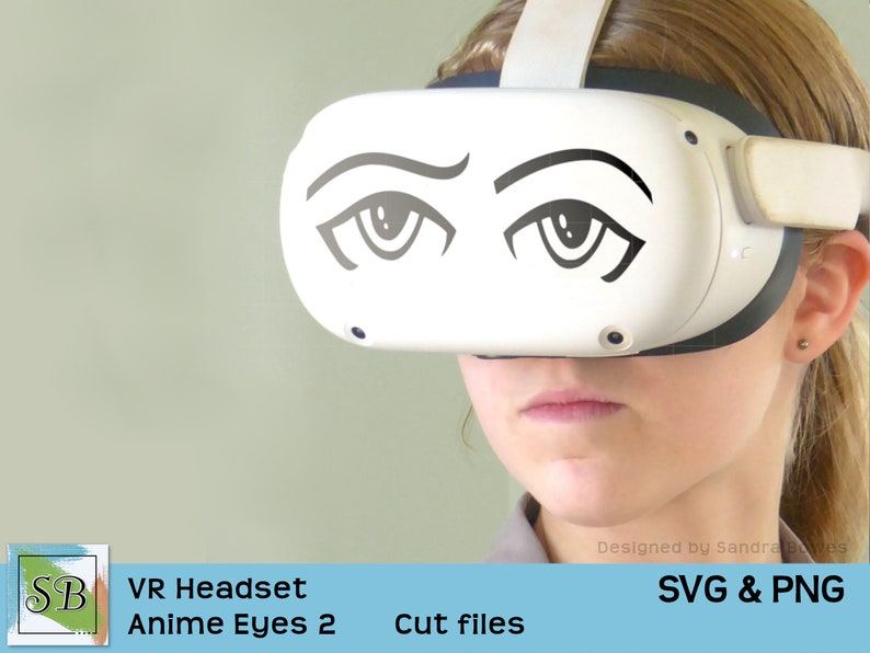 VR Headset Manga Eyes, Virtual Reality Anime Eyes Cut Files (SVG, PNG ...