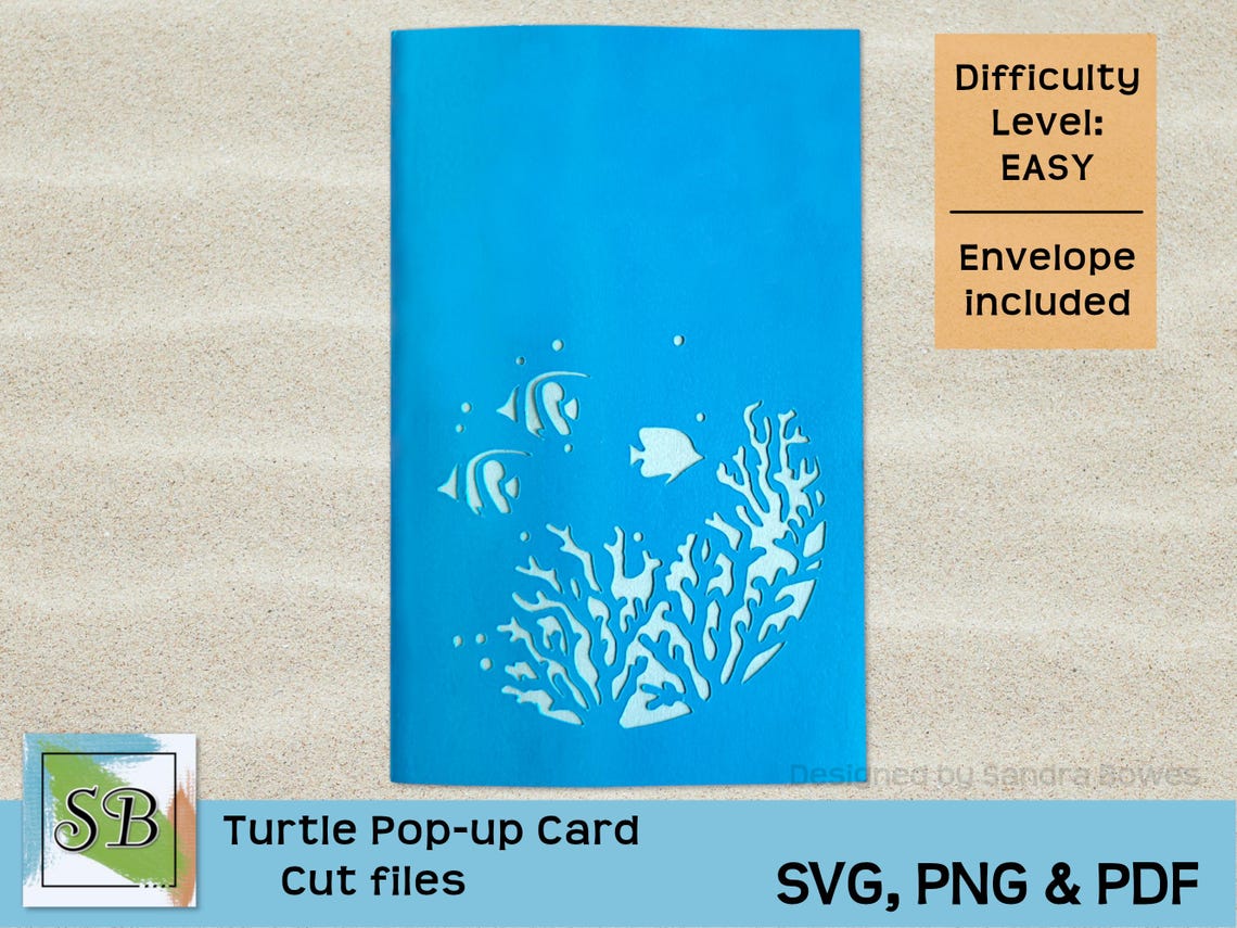Turtle Pop-up Card SVG, PNG, PDF, Animal Birthday Novelty Card Template ...