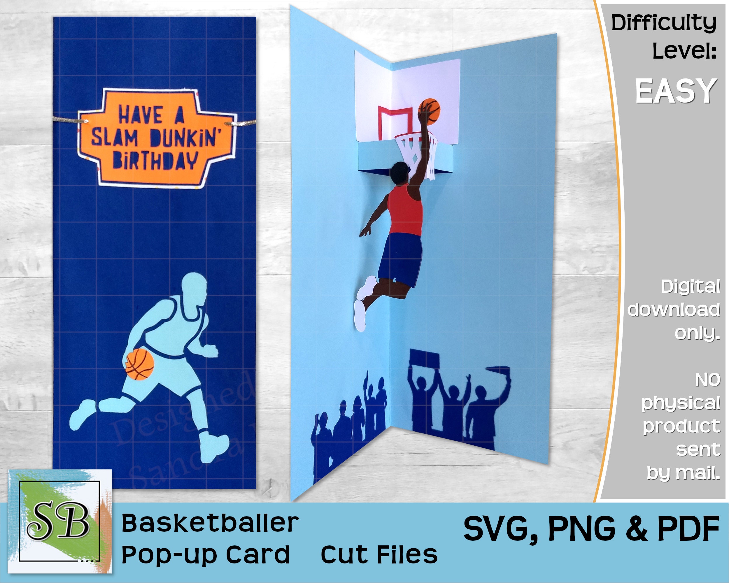 Basketball Pop-up Card SVG PNG PDF Basketballer Birthday - Etsy Australia