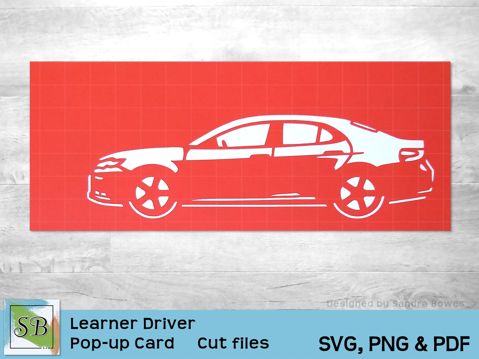 Learner Driver Pop-up Card Template, 16th 17th 18th Birthday Card (SVG ...