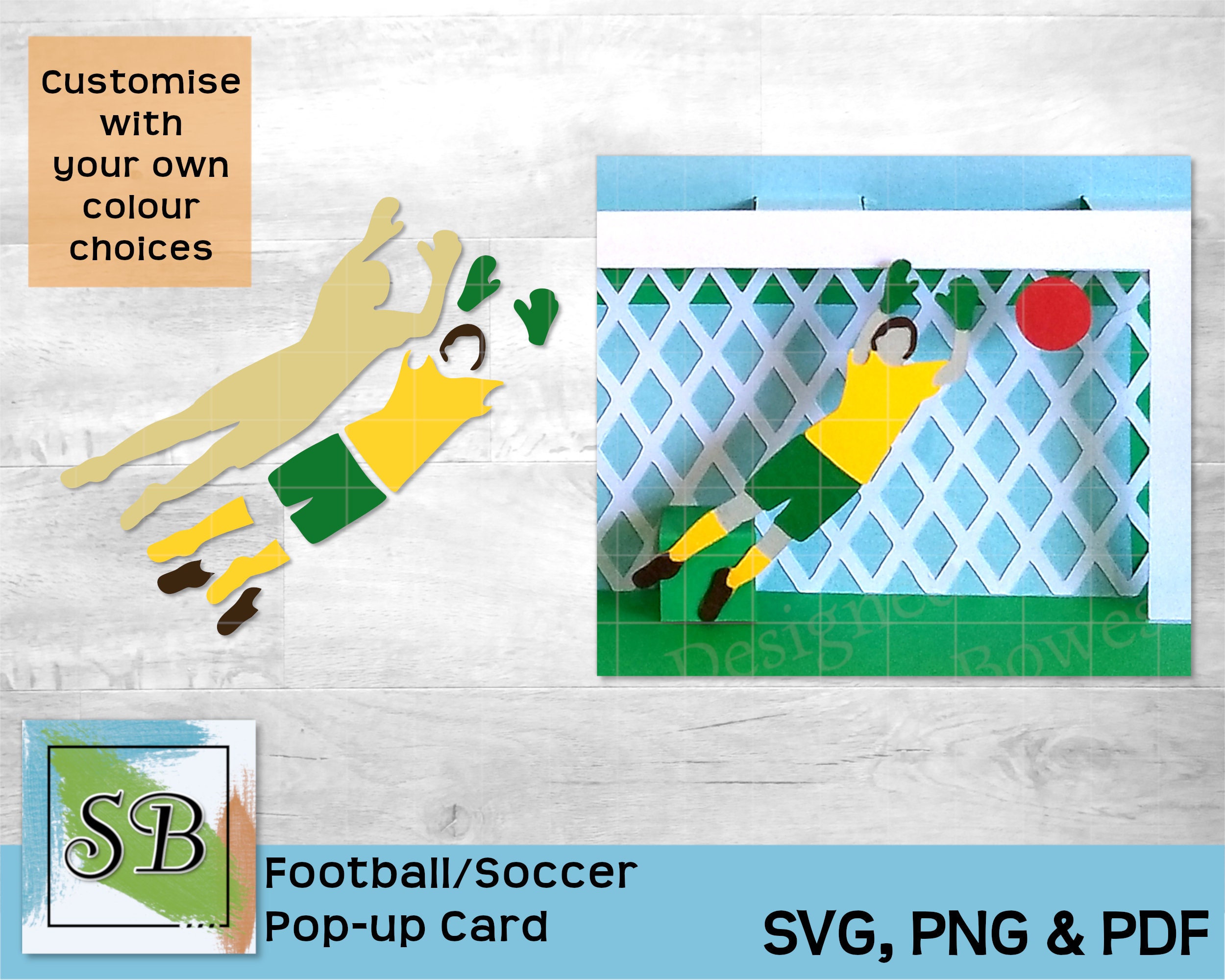 Football Soccer Pop-up Card SVG PNG PDF Footballer Birthday - Etsy