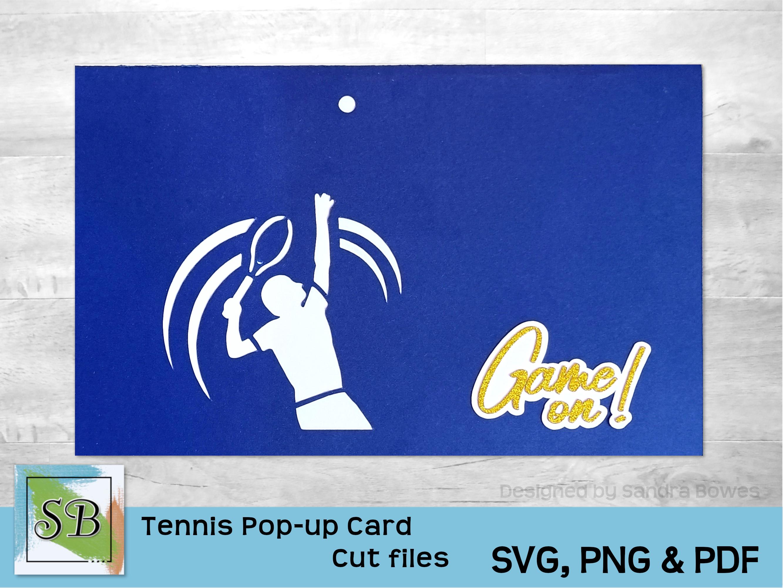 Tennis Pop-up Card SVG, PNG, PDF, Tennis Birthday Novelty Card Template ...
