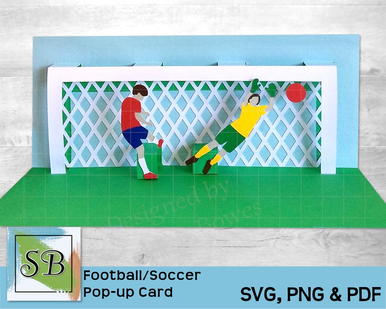 Football Soccer Pop-up Card SVG PNG PDF Footballer Birthday - Etsy
