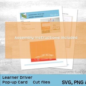 Learner Driver Pop-up Card Template, 16th 17th 18th Birthday Card (SVG ...