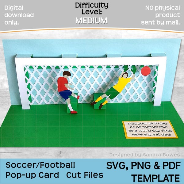 Soccer 3d Card - Etsy