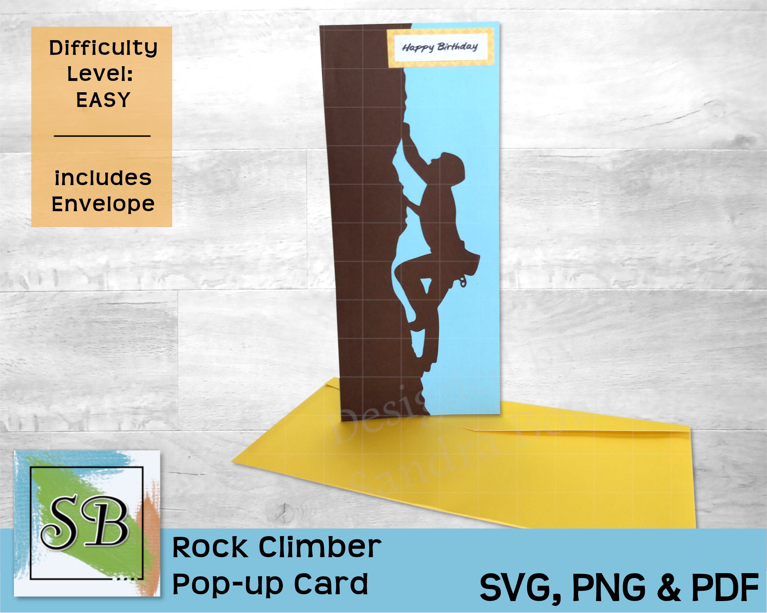 Rock Climber Pop-up Card SVG PNG PDF Rock Climbing Birthday - Etsy UK
