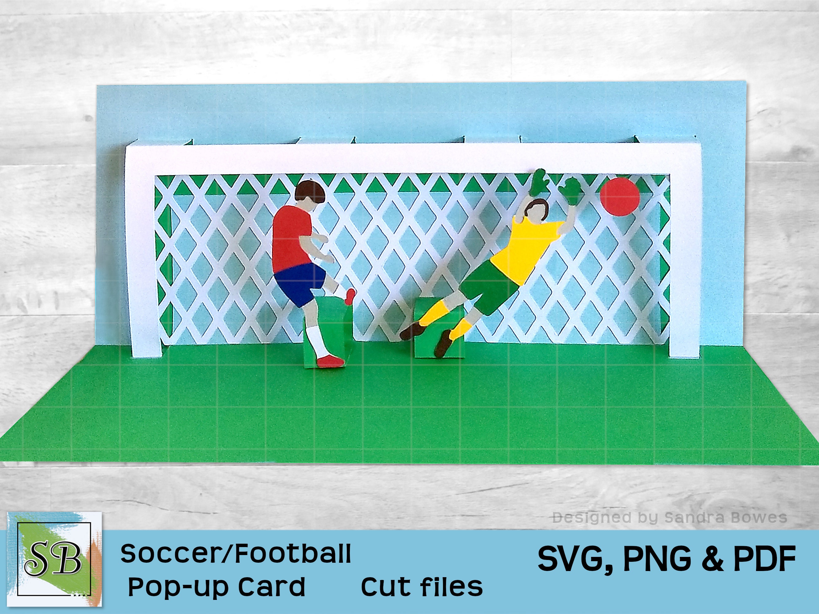 Football Soccer Pop-up Card SVG, PNG, PDF, Footballer Birthday Novelty ...