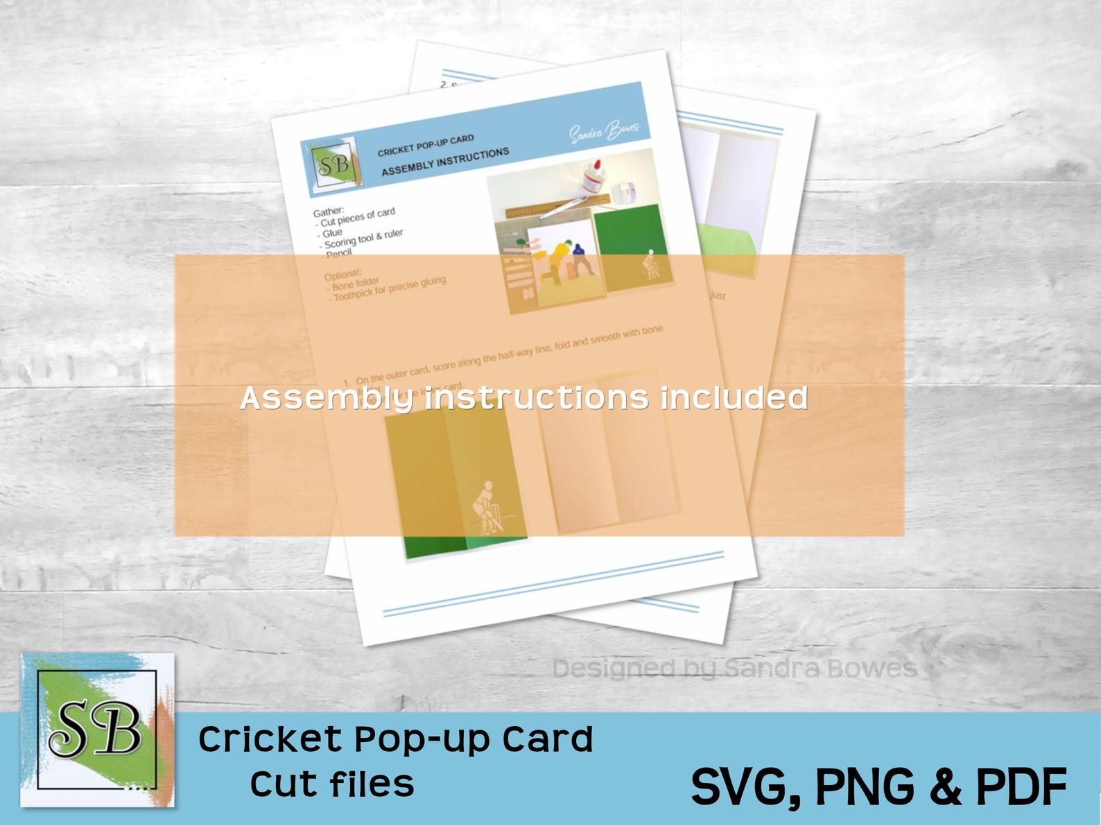 Cricket Pop-up Card Template, Cricketer Birthday Novelty Card (SVG, PNG ...