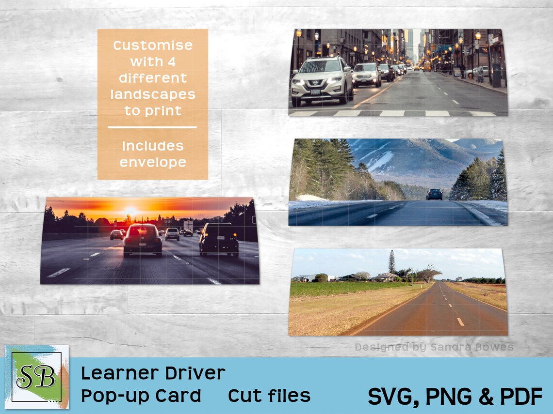 Learner Driver Pop-up Card Template, 16th 17th 18th Birthday Card (SVG ...