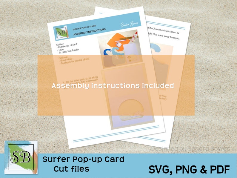Surfer Pop-up Card SVG, PNG, PDF, Surfing Birthday Novelty Card ...