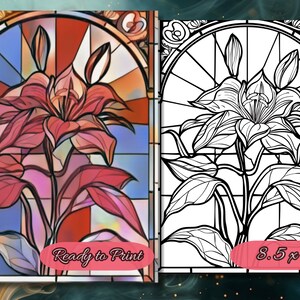 21 Stained Glass Lotus Flowers Coloring Pages - Adult+kid Coloring Book ...