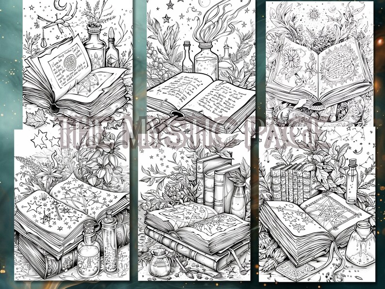 36 Magical Spellbook Coloring Pages - Adult and Kids Coloring Book ...