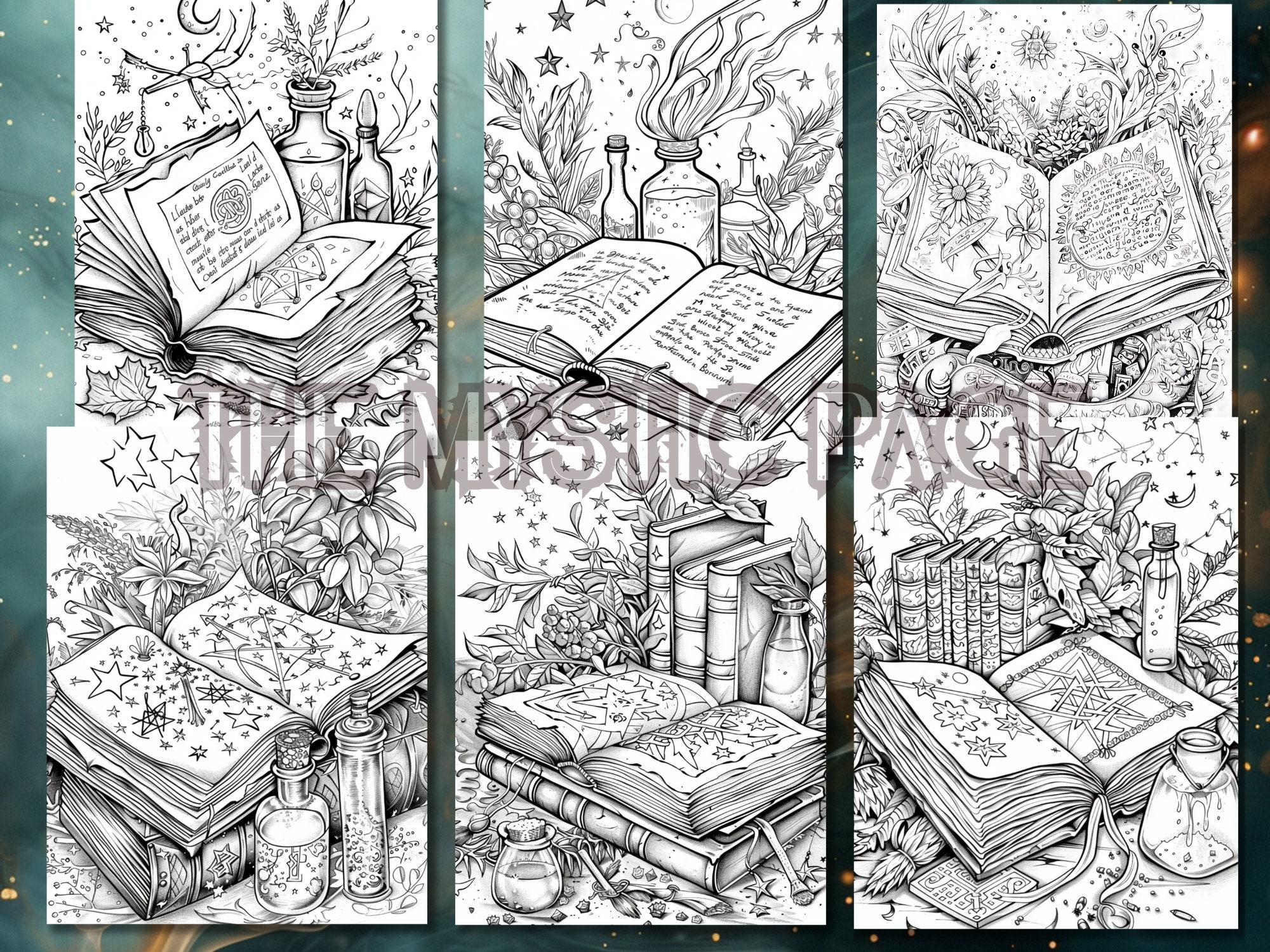36 Magical Spellbook Coloring Pages - Adult and Kids Coloring Book ...