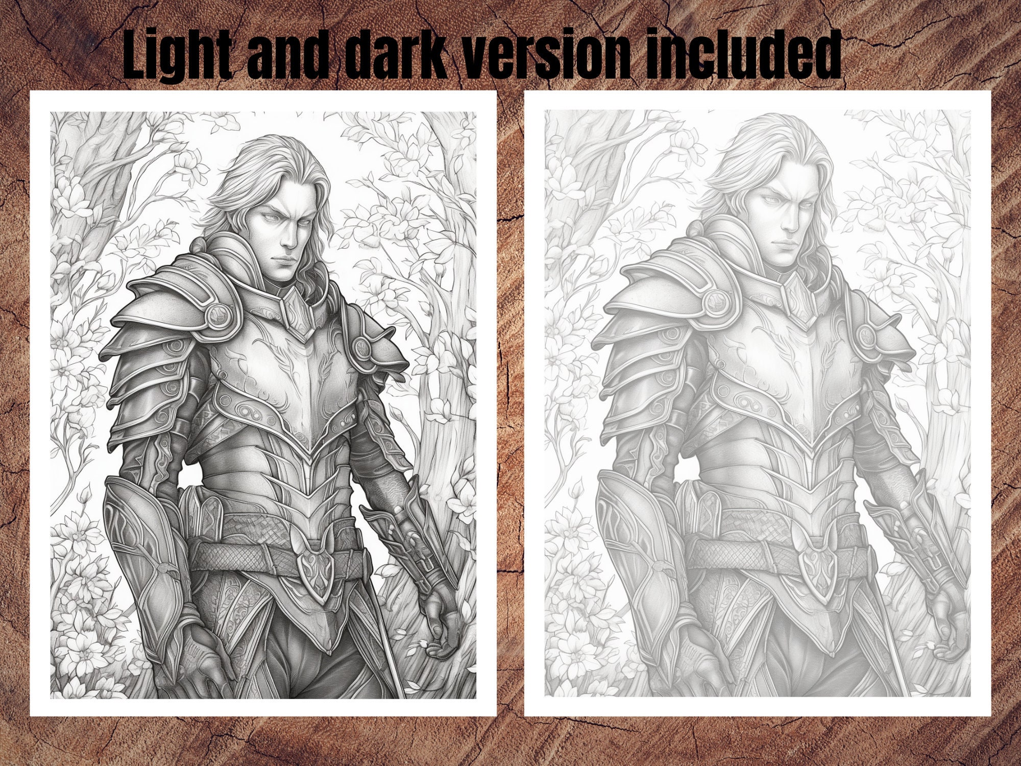 45 Druid and Rangers Fantasy Coloring Page Book, Dragon Coloring, Gift ...