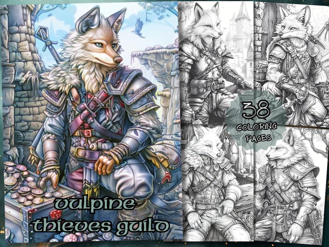 38 Rouge Fox Coloring Pages, Dungeons Coloring Book, Adultskids ...