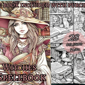 36 Magical Spellbook Coloring Pages - Adult and Kids Coloring Book ...
