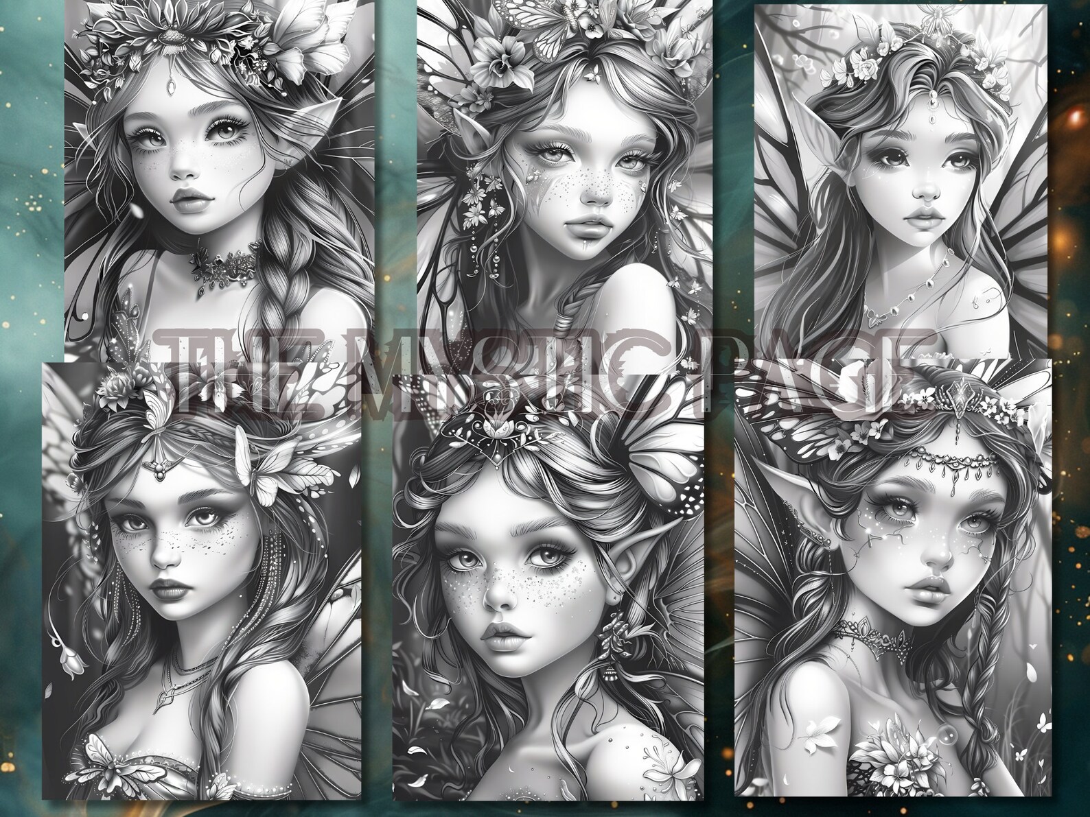 26 Cute Forest Fairy Coloring Pages, Adult+kids, Grayscale Coloring ...