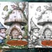 50 Gnome Fairy House Coloring Book Page, Adults Kids Grayscale Coloring ...