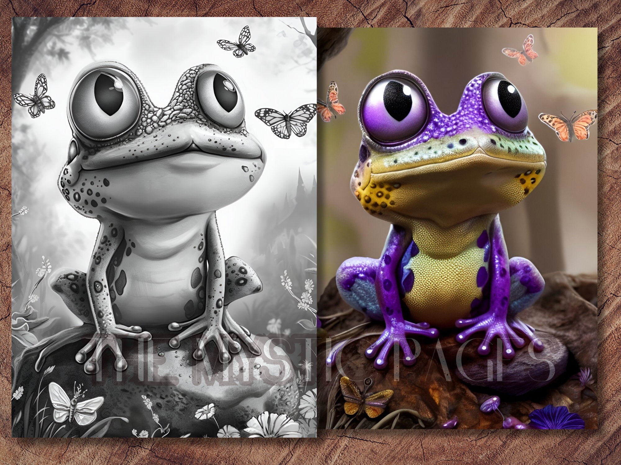 35 Cute Cottagecore Frogs Coloring Book Collection | Frog Grayscale ...