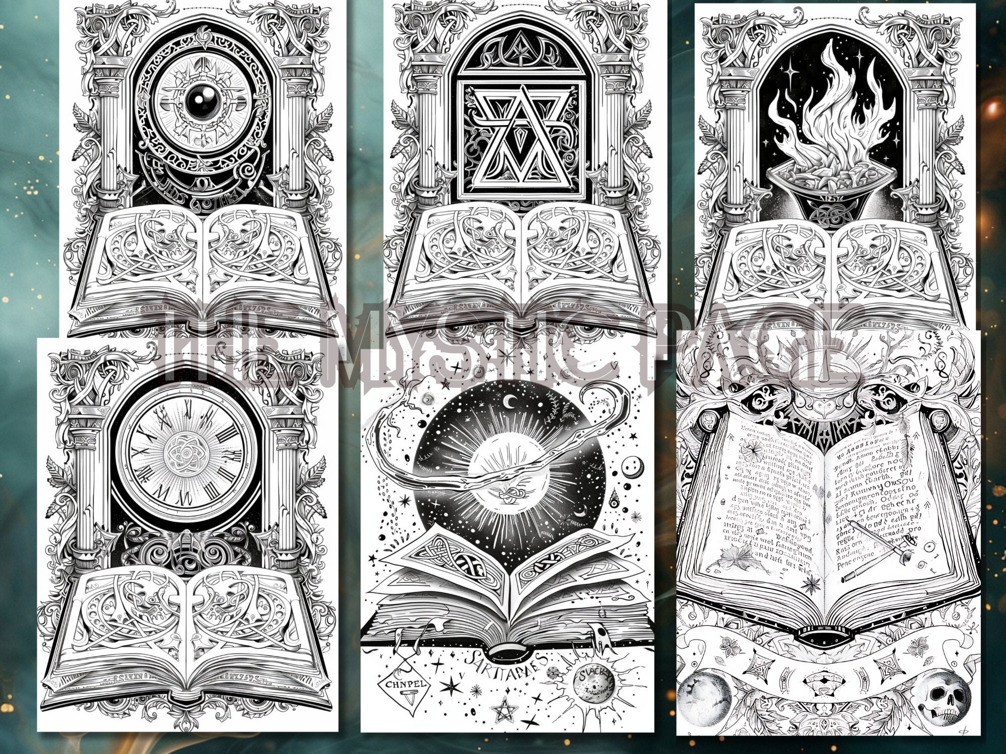 36 Magical Spellbook Coloring Pages - Adult and Kids Coloring Book ...