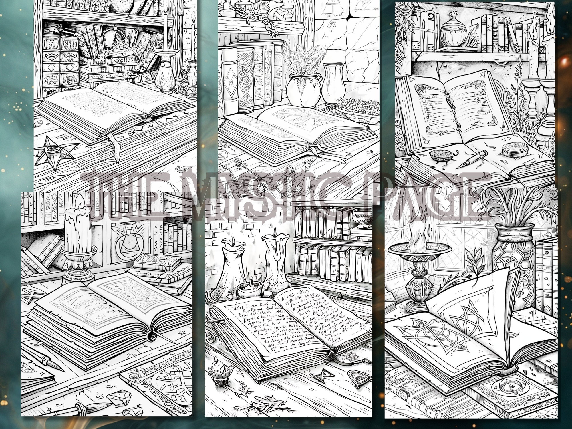 36 Magical Spellbook Coloring Pages - Adult and Kids Coloring Book ...