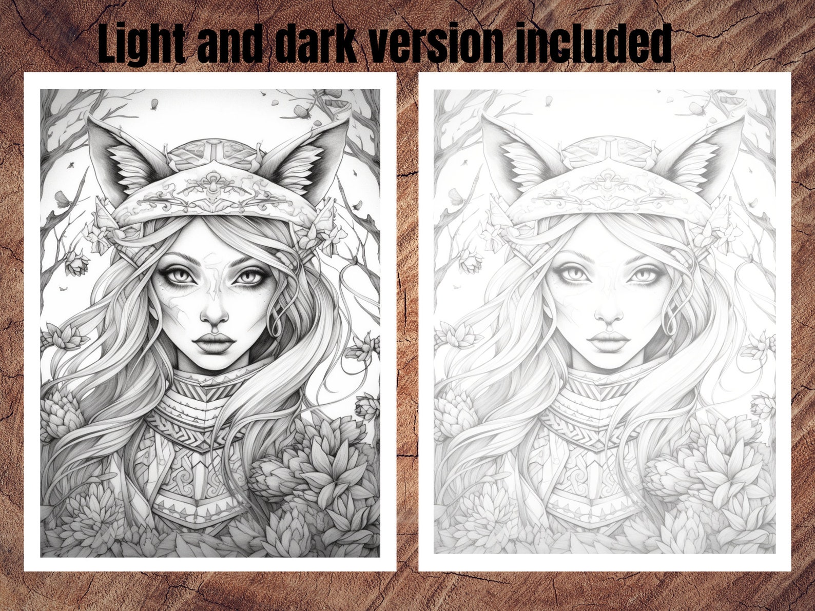 40 Druid and Elf Fantasy Woman Coloring Page Book, Mushroom Coloring ...