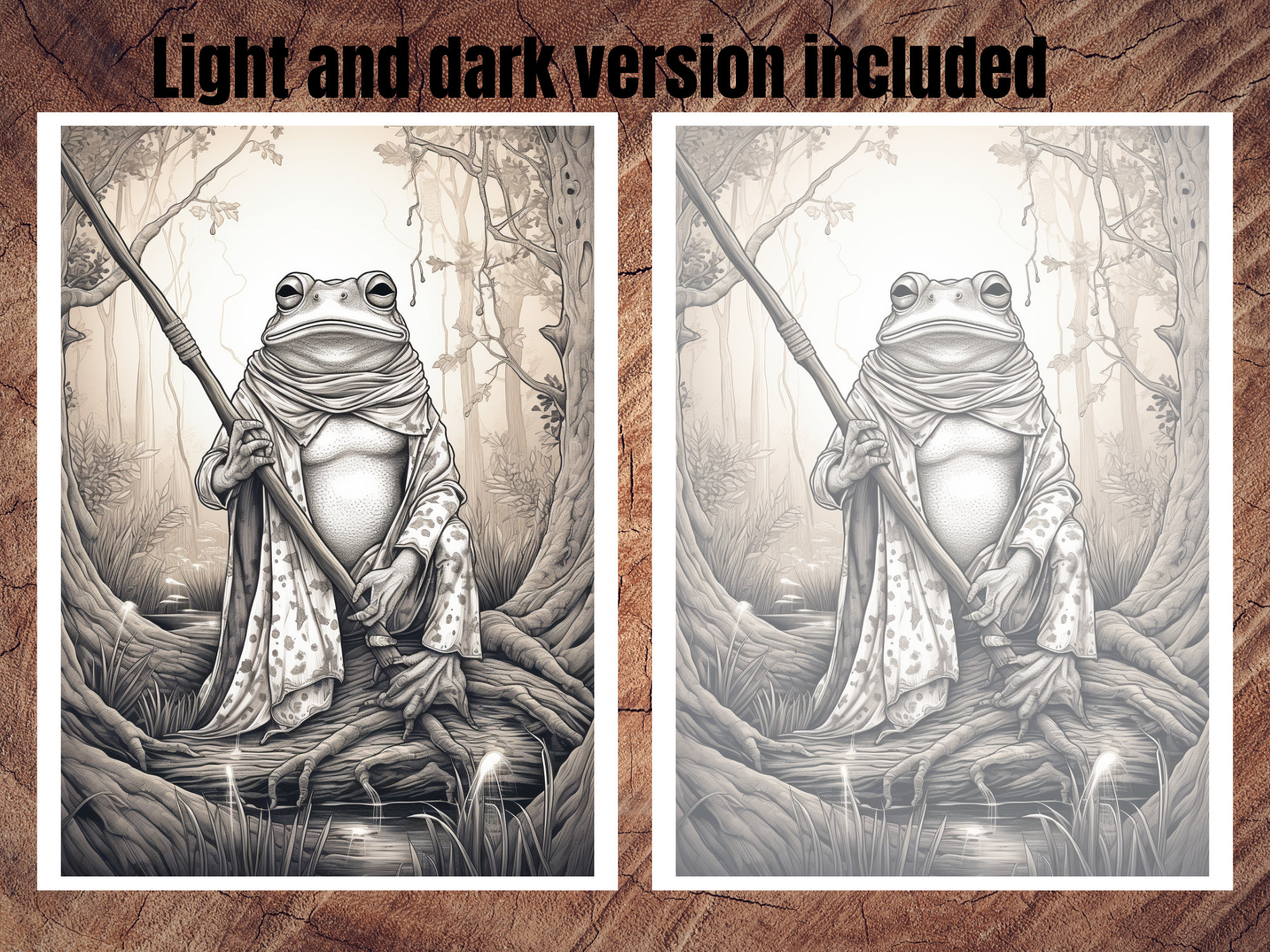 40 Wizard Frogs Coloring Pages Book, Druid Coloring, Fantasy Frog, Gift ...