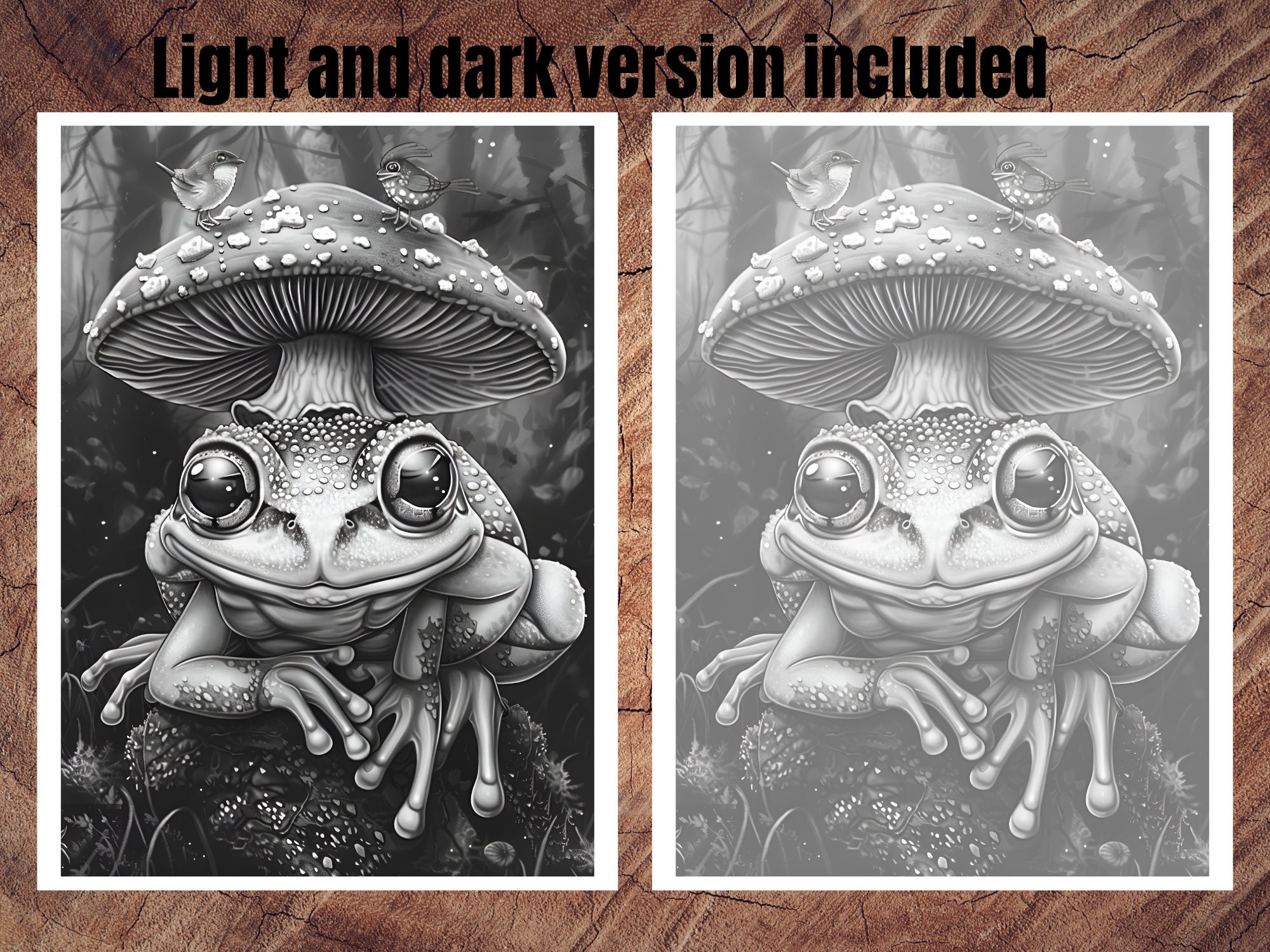 35 Cute Cottagecore Frogs Coloring Book Collection | Frog Grayscale ...
