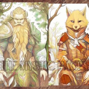 45 Druid and Rangers Fantasy Coloring Page Book, Dragon Coloring, Gift ...