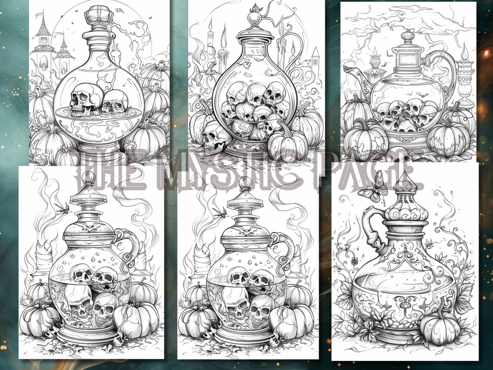 55 Magical Potion Coloring Pages- Adult+kids Coloring Book, Sheets ...
