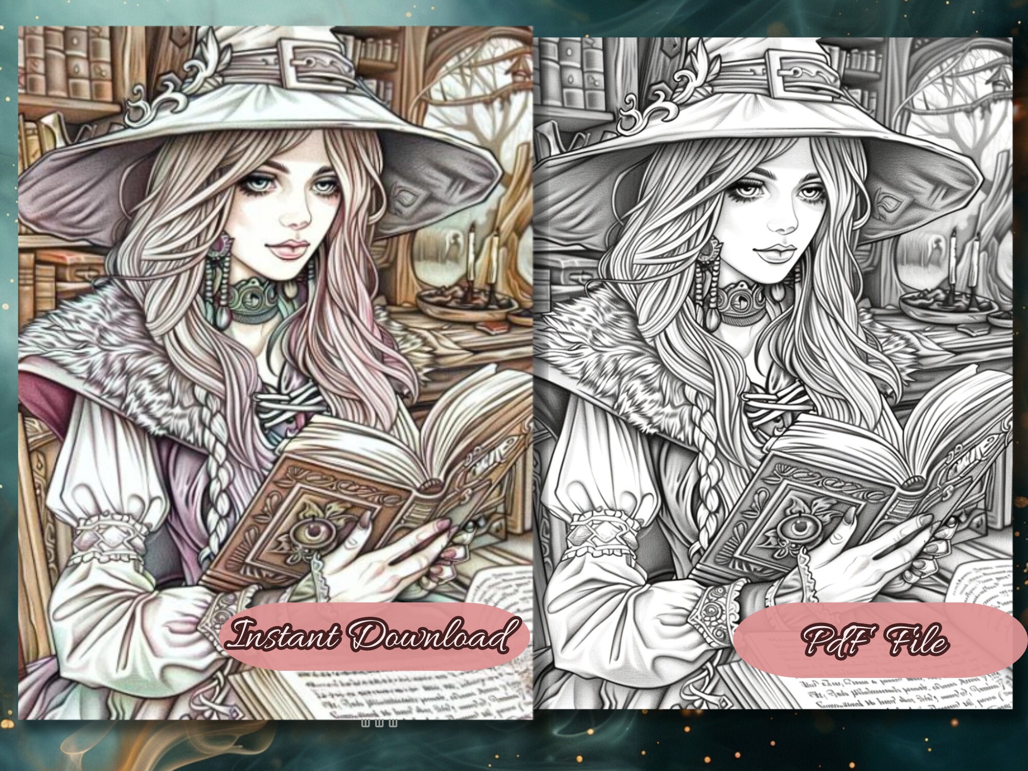 28 Witchy Spellbook Coloring Pages, Book, Wizard Spellbook Adultkids ...