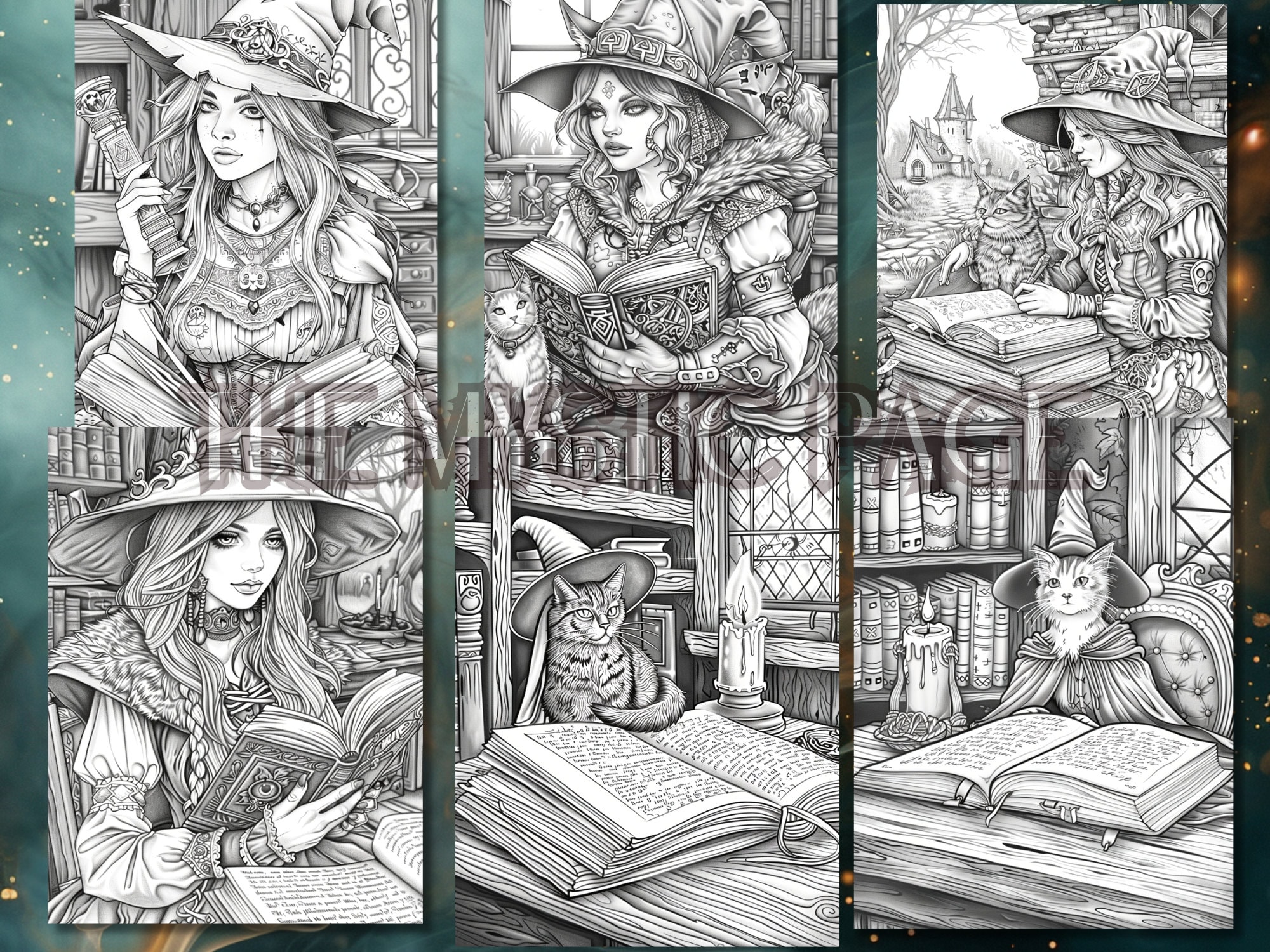 28 Witchy Spellbook Coloring Pages, Book, Wizard Spellbook Adult+kids ...