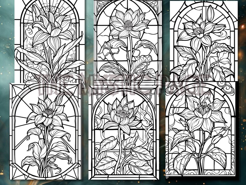 21 Stained Glass Lotus Flowers Coloring Pages - Adult+kid Coloring Book ...
