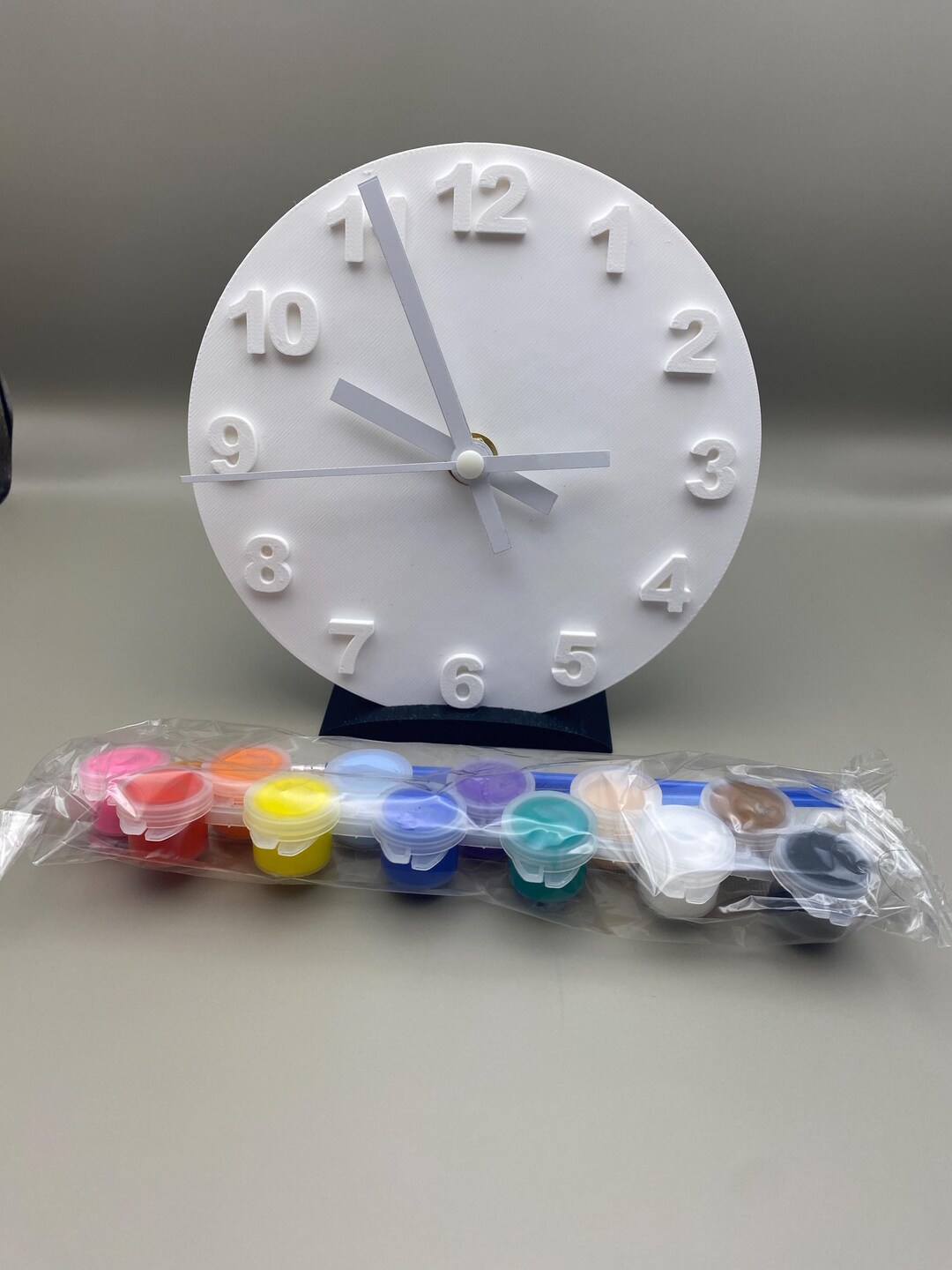 Kids Clock DIY Paintable Craft Kit With Working Mechanism, Paint Set ...