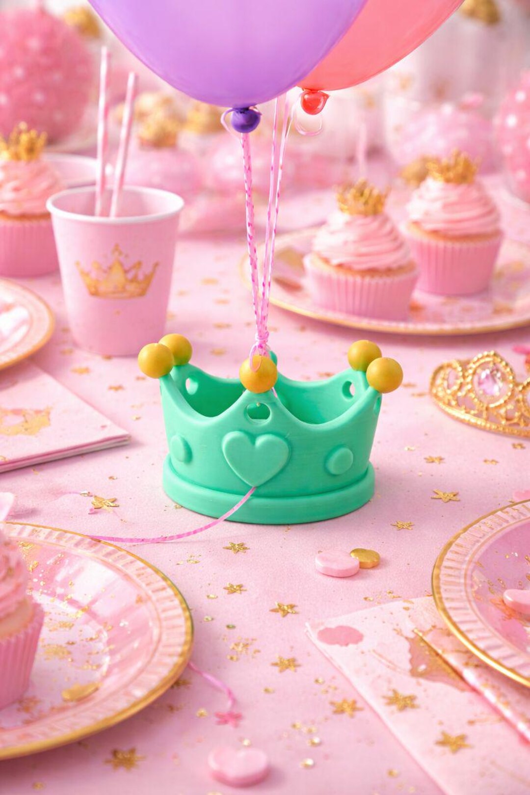 Princess Crown Tiara Balloon Weight Party Table Setting Centerpiece ...