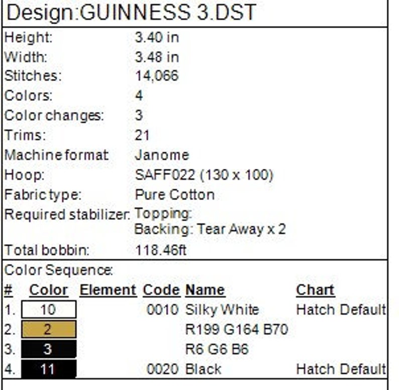 Guinness Embroidery Design - Etsy