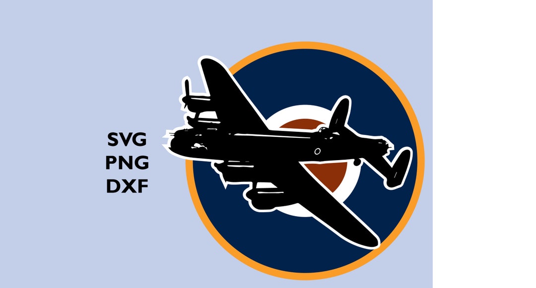 RAF Lancaster Bomber Flying Over Roundel - Svg Png Dxf Image Files ...