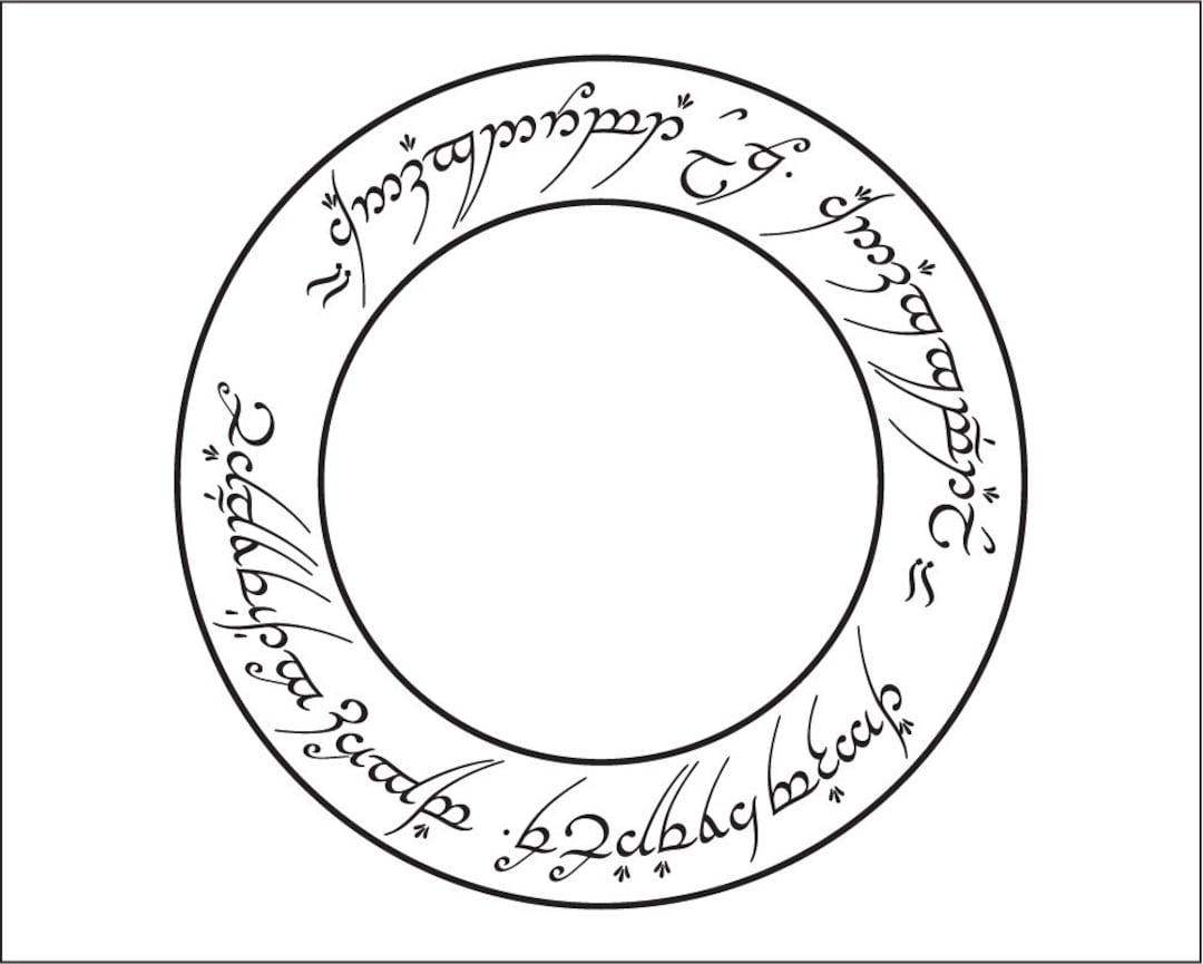 The Lord of the Rings One Ring Script Arranged in a Circle - Image File ...