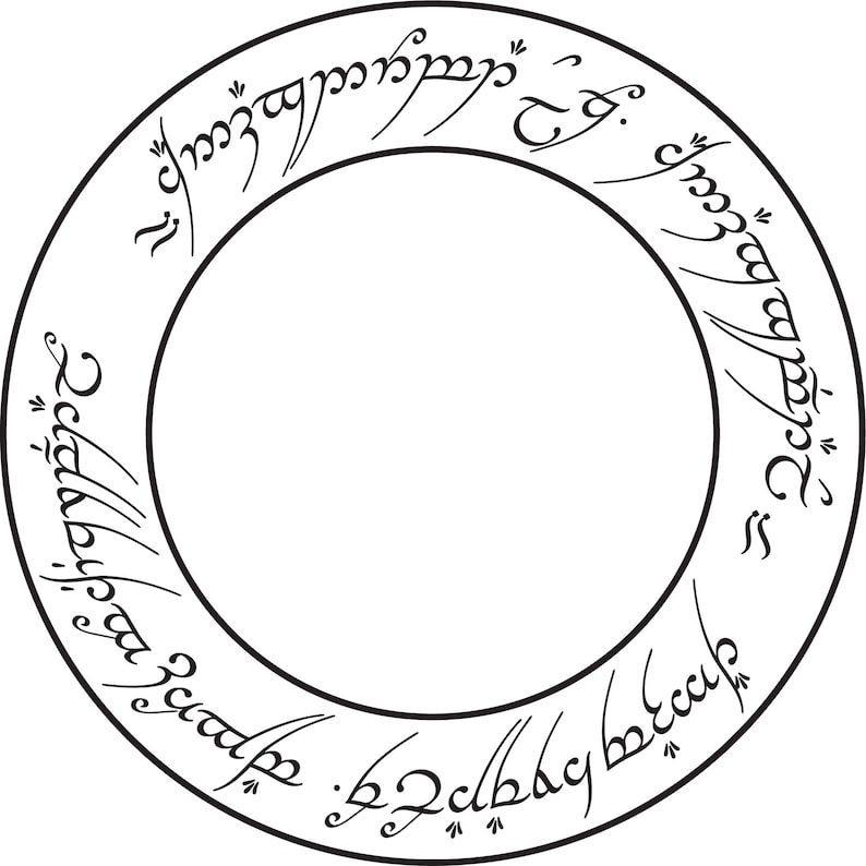 The Lord of the Rings One Ring Script Arranged in a Circle - Image File ...