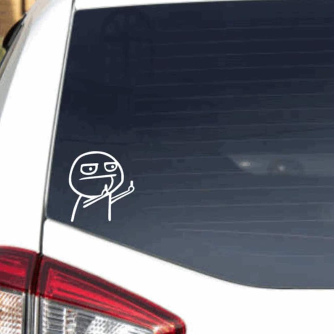Funny Middle Finger Meme Stickman Flip-off Vinyl Decal - Decorative ...