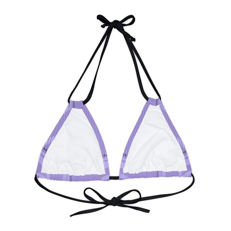 Purple Plaid Strappy Triangle Bikini Top, Bikini Top, Triangle Bikini ...